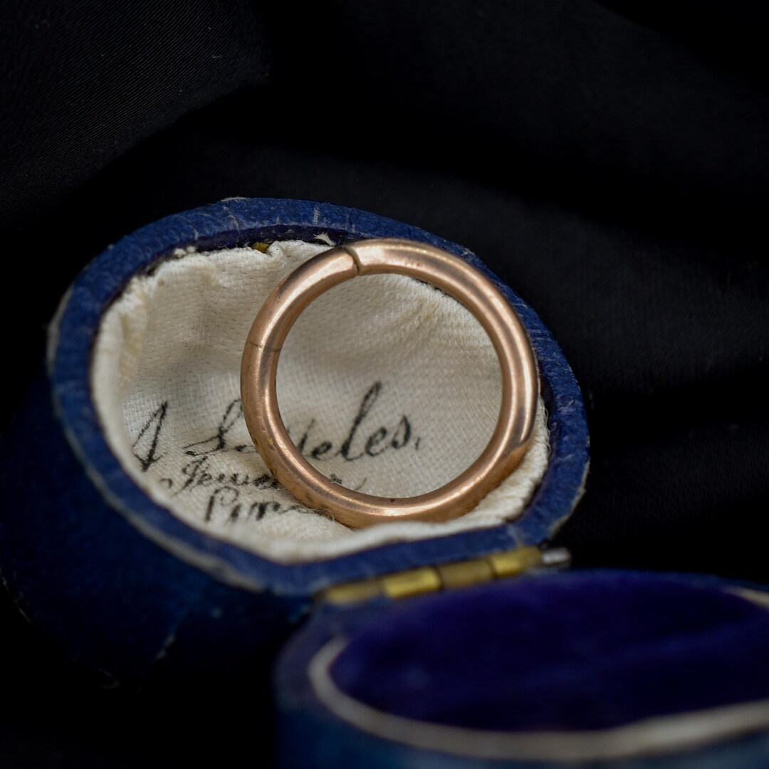 Antique 9ct Gold Chunky Split Ring, 18mm - Etsy