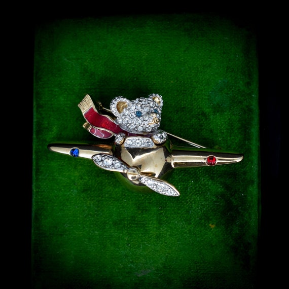 Vintage Butler and Wilson Flying Teddy Bear Rhineston… - Gem