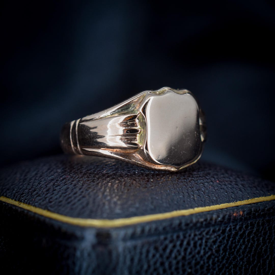 Antique 9ct Gold Shield Signet Ring | Chester 1910 - Etsy