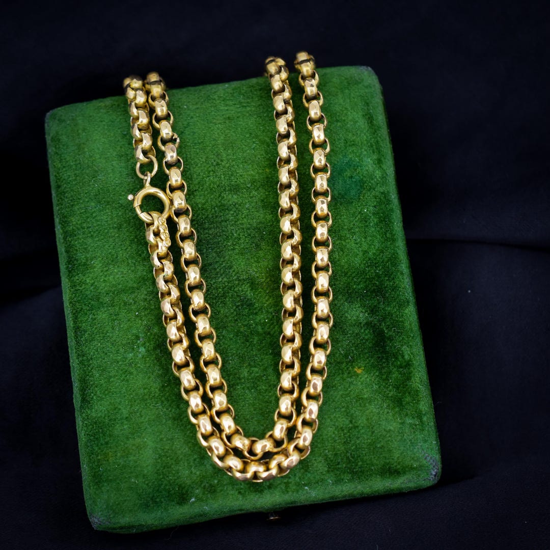 Antique Victorian 9ct Yellow Gold Faceted Chain Necklace 21 - Etsy