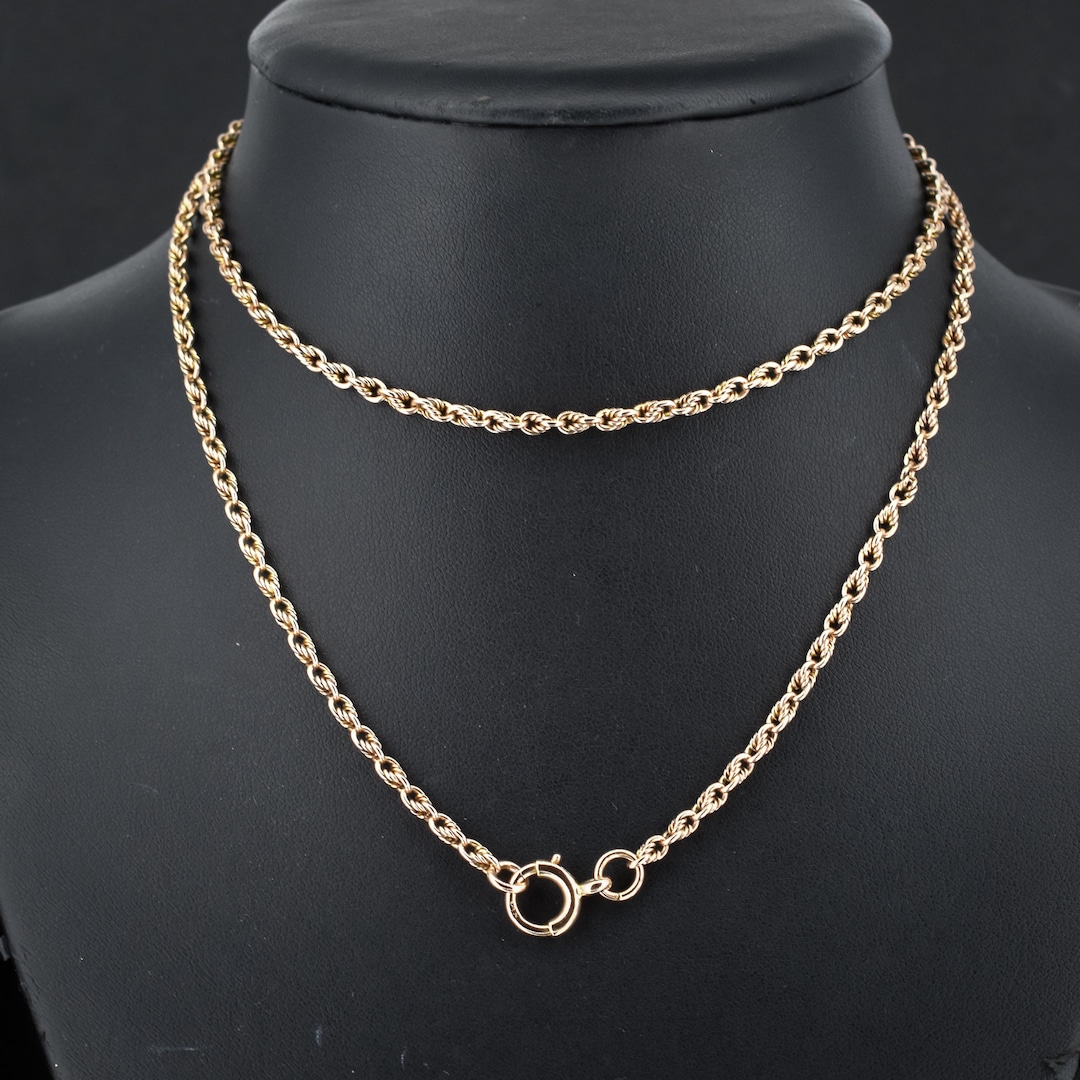 Antique 9ct Gold Fetter Link Chain Necklace 28 Length - Etsy