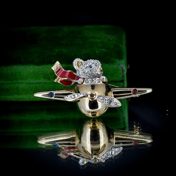 Vintage Butler and Wilson Flying Teddy Bear Rhineston… - Gem