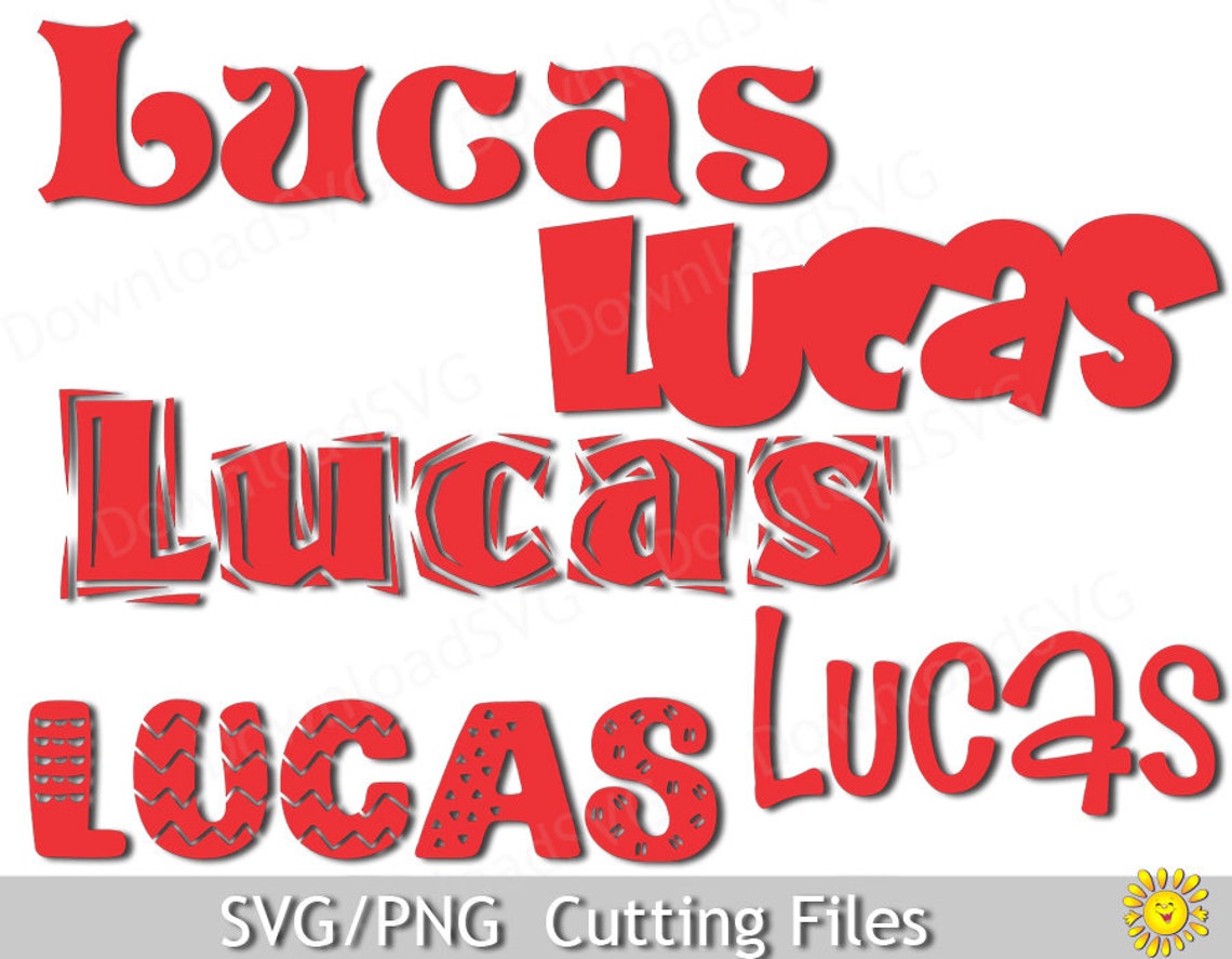 SVG PNG Cutting Files Template Boy Name Lucas Vector Decal | Etsy