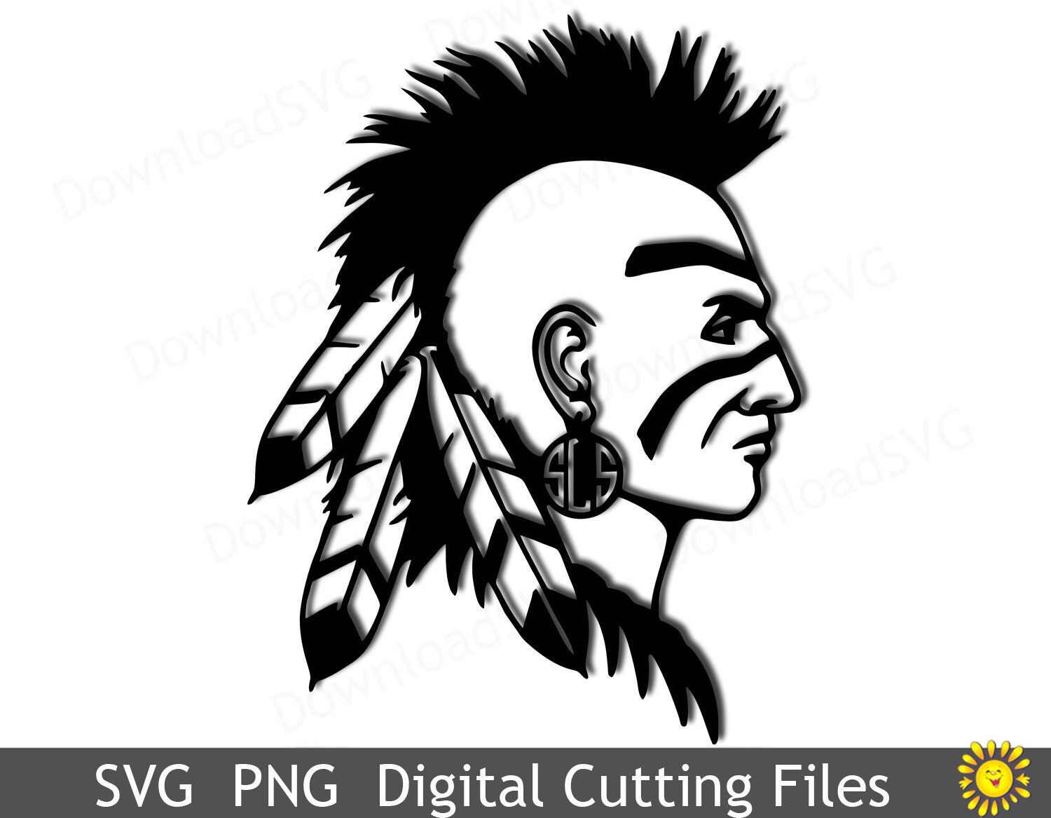 SVG PNG Cutting File Indian Face Vector Cricut Silhouette | Etsy