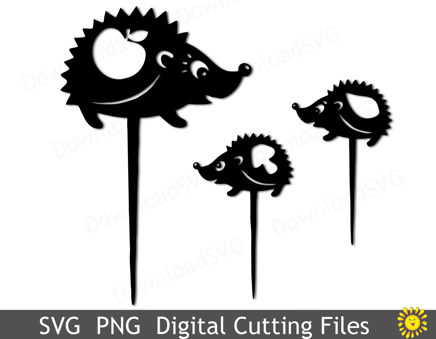 Hedgehogs Family SVG Cutting Files Templates Garden Figurine | Etsy