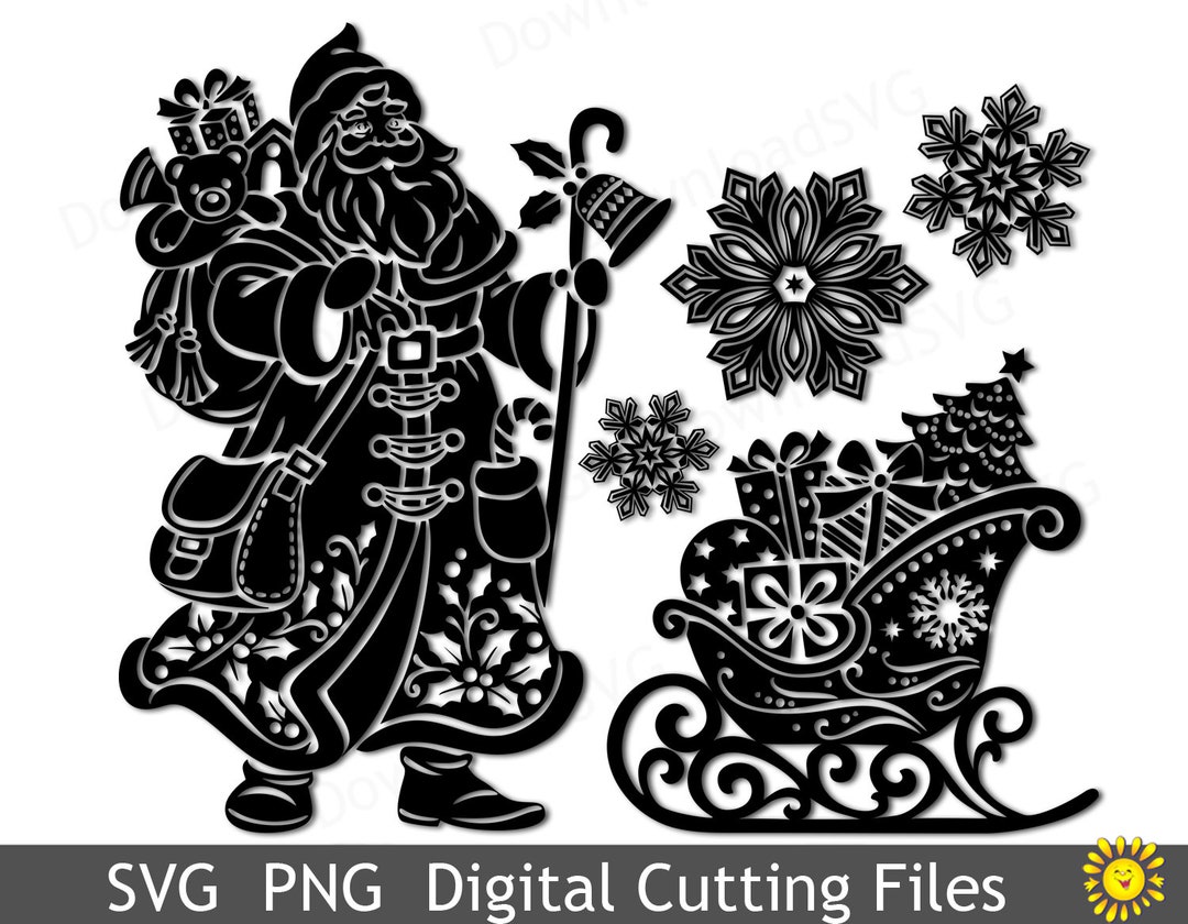 SVG Santa Claus Cutting File for Vinyl Transfer Cricut Silhouette ...