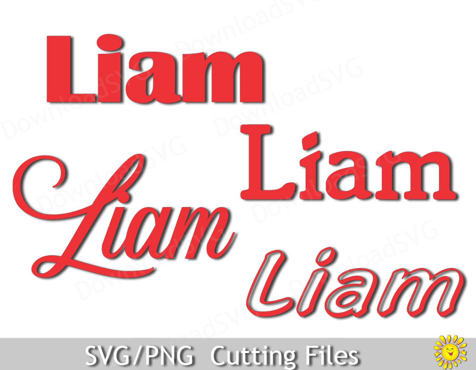 SVG PNG Cutting Files Template Boy Name Liam Vector Decal Cricut ...
