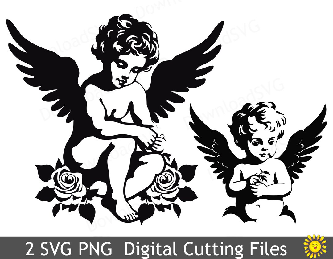 SVG Cutting File Cherub Angel Template Cricut Silhouette Digital Home ...
