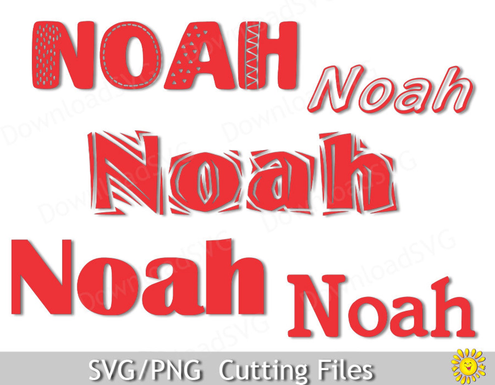 SVG PNG Cutting Files Template Boy Name Noah Vector Decal - Etsy Norway