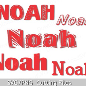 SVG PNG Cutting Files Template Boy Name Noah Vector Decal Cricut ...