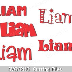 SVG PNG Cutting Files Template Boy Name Liam Vector Decal Cricut ...