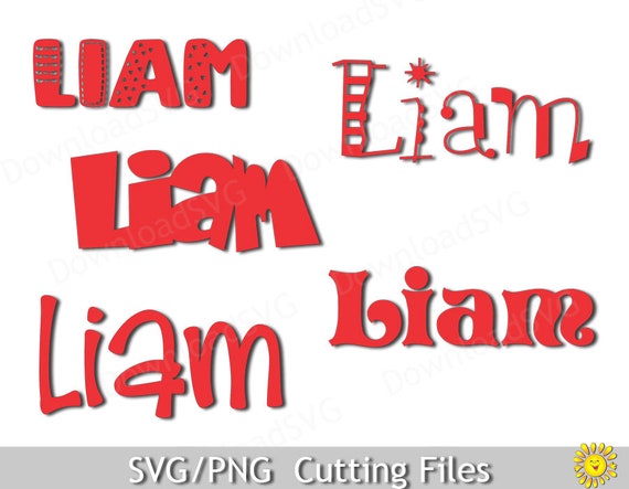 SVG PNG Cutting Files Template Boy Name Liam Vector Decal - Etsy