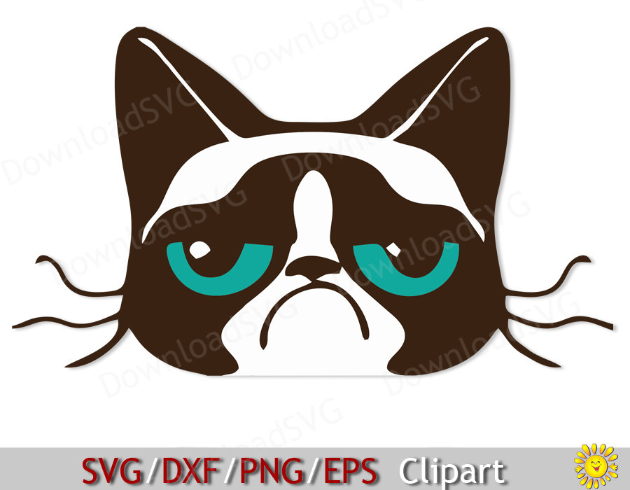 SVG Grumpy Cat Cutting File Template Cricut Silhouette Digital Home ...