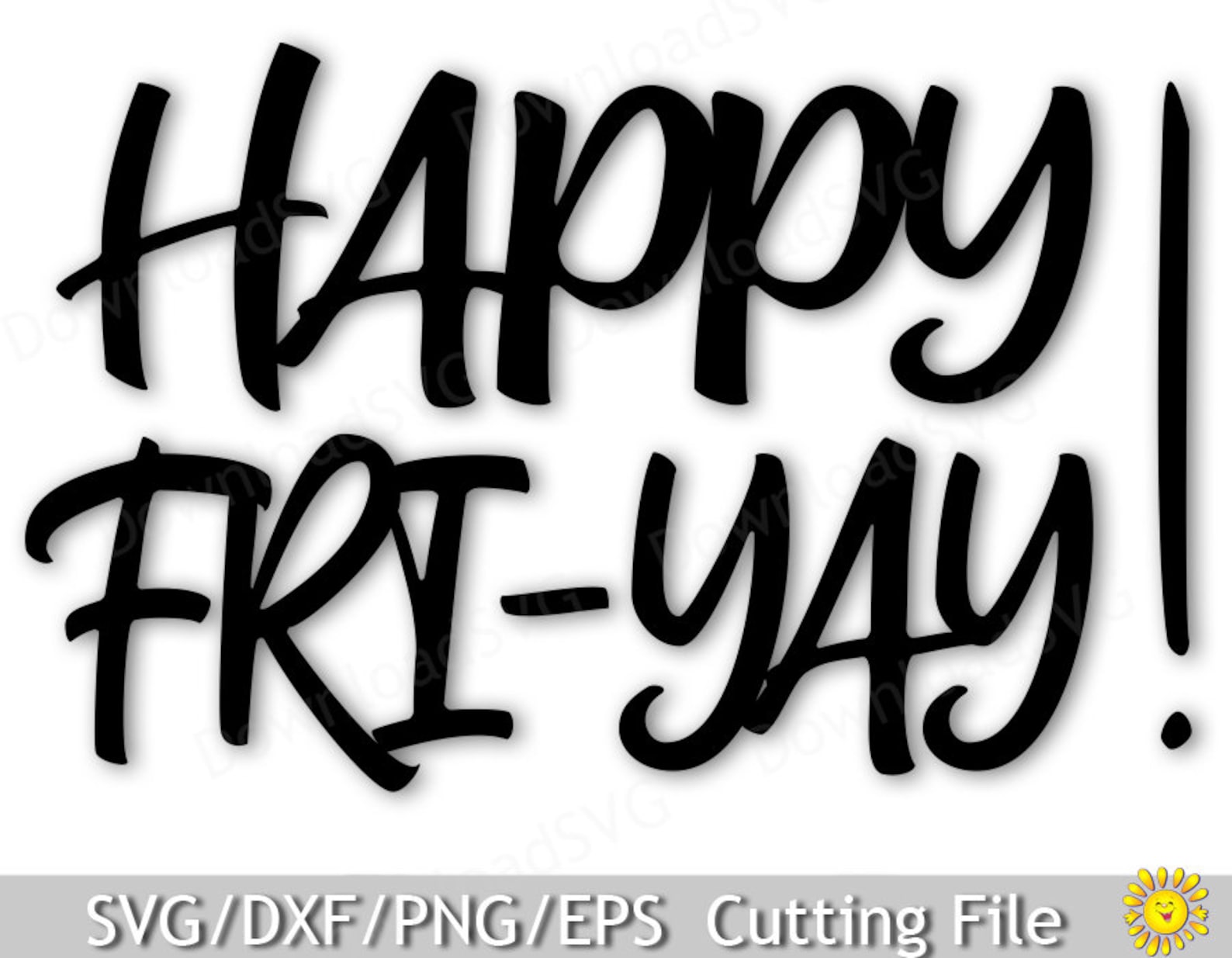 SVG Png Cutting File Happy FRI-YAY Template Vector Decal - Etsy