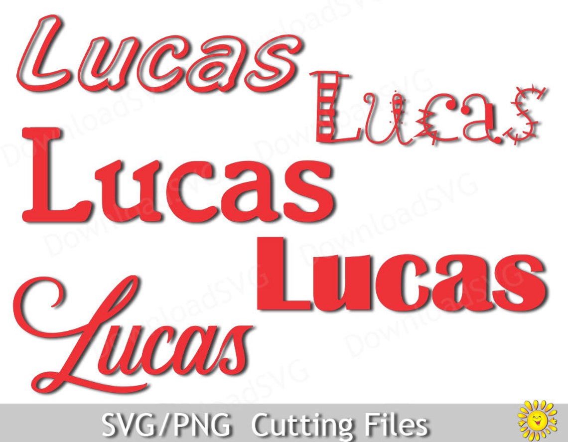 SVG PNG cutting files template Boy Name Lucas Vector Decal | Etsy