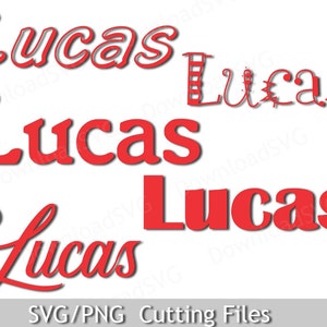 SVG PNG Cutting Files Template Boy Name Lucas Vector Decal Cricut ...