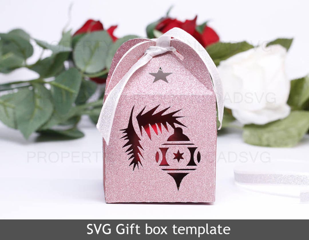 DIY SVG Cutting File Template Gift Box Christmas Tree With Ornament ...