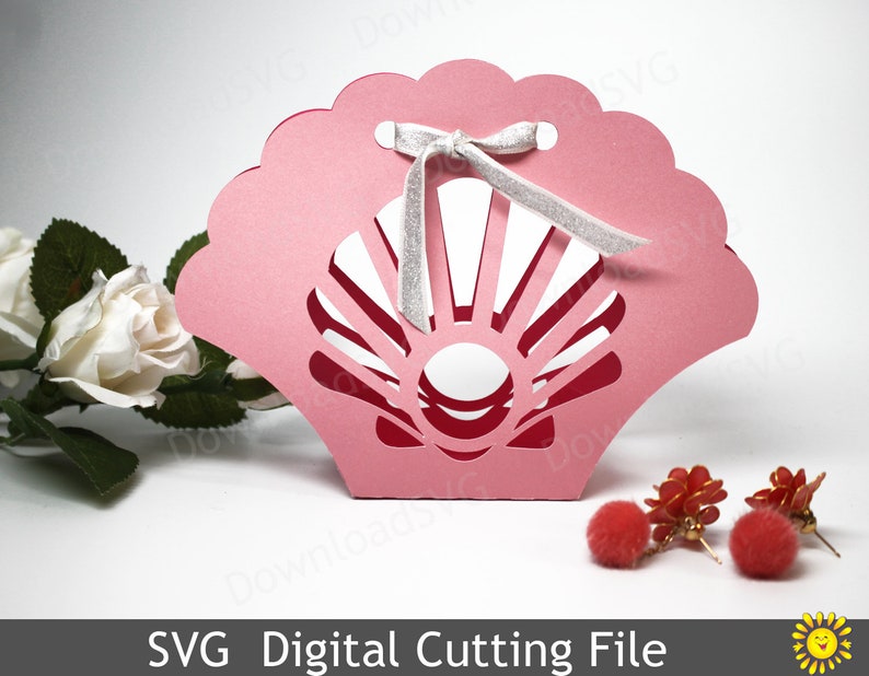 Sea Shell Gift Box SVG Template: DIY Cutting File (cricut, Silhouette ...