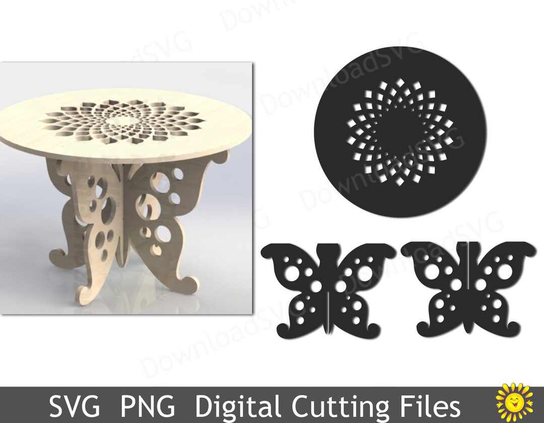 DIY SVG Cutting File Template Kids' Table Wooden Table Laser Cut Plant ...
