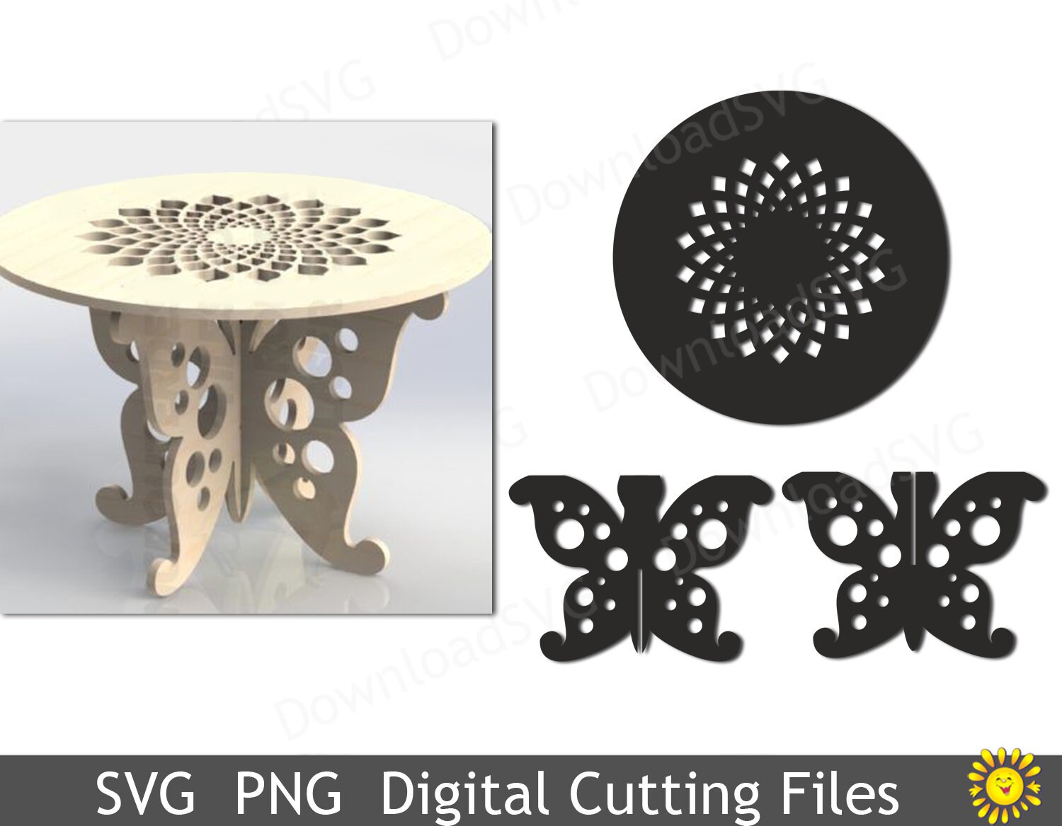 DIY SVG Cutting File Template Kids' Table Wooden Table Laser Cut Plant ...