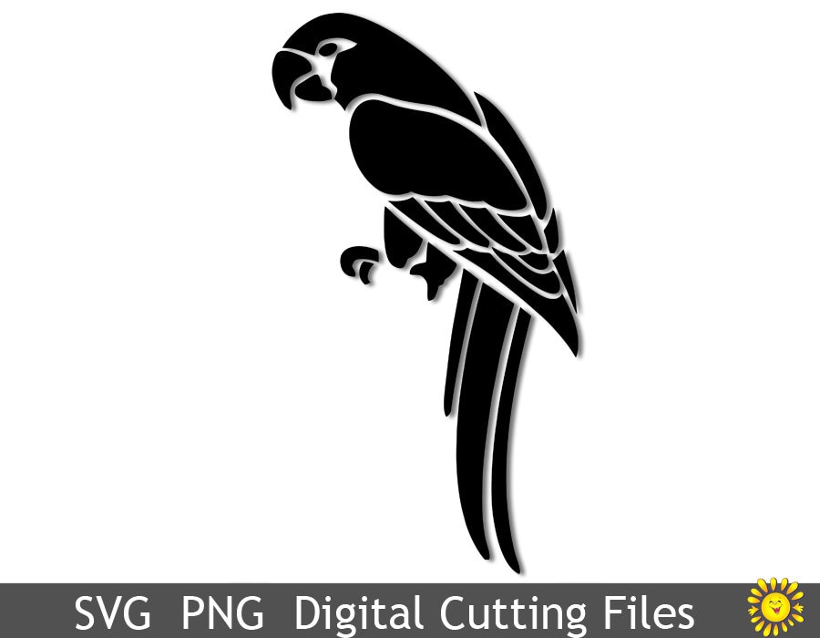 SVG and PNG Cutting File Template Parrot Cricut Silhouette - Etsy Canada