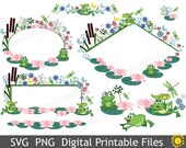 SVG PNG Bundle Clipart Funny Frog Frames Wreaths 9 Decoration - Etsy