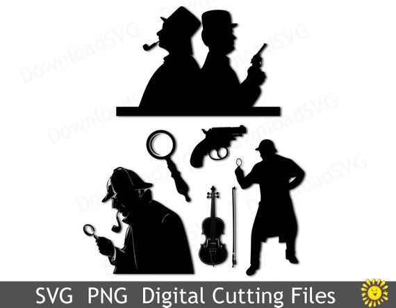 SVG and PNG Cutting File Template Sherlock Holmes for Cricut - Etsy Finland