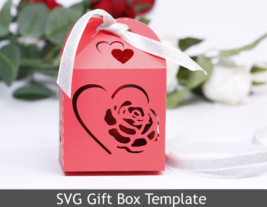DIY SVG Cutting File Template Gift Box Love Happy | Etsy Canada
