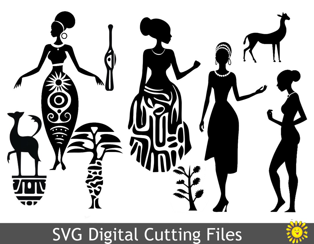 9 SVG Africa African Art Motifs Mask Cutting File Vinyl Transfer Cricut ...
