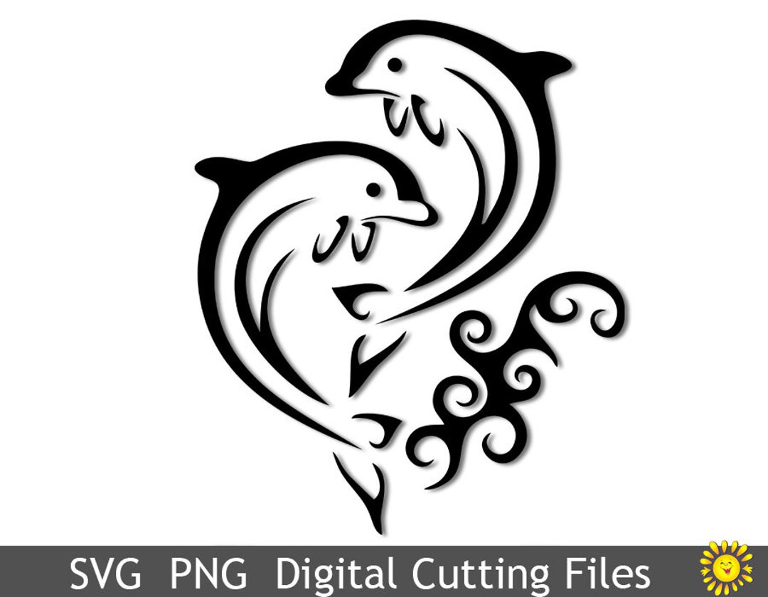Dolphin SVG Cut File, PNG Vector for Cricut, Silhouette - Etsy