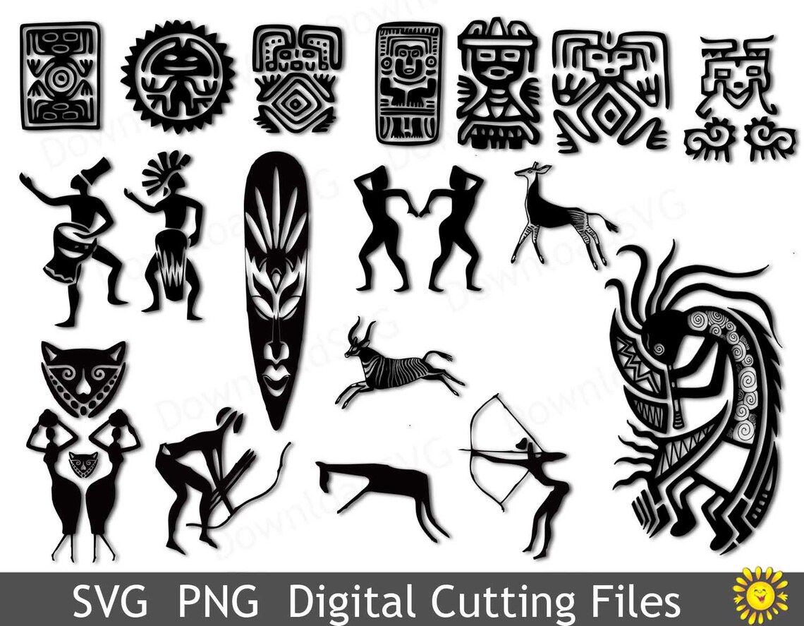 SVG Africa African Art Motifs Mask Cutting File Vinyl Transfer - Etsy