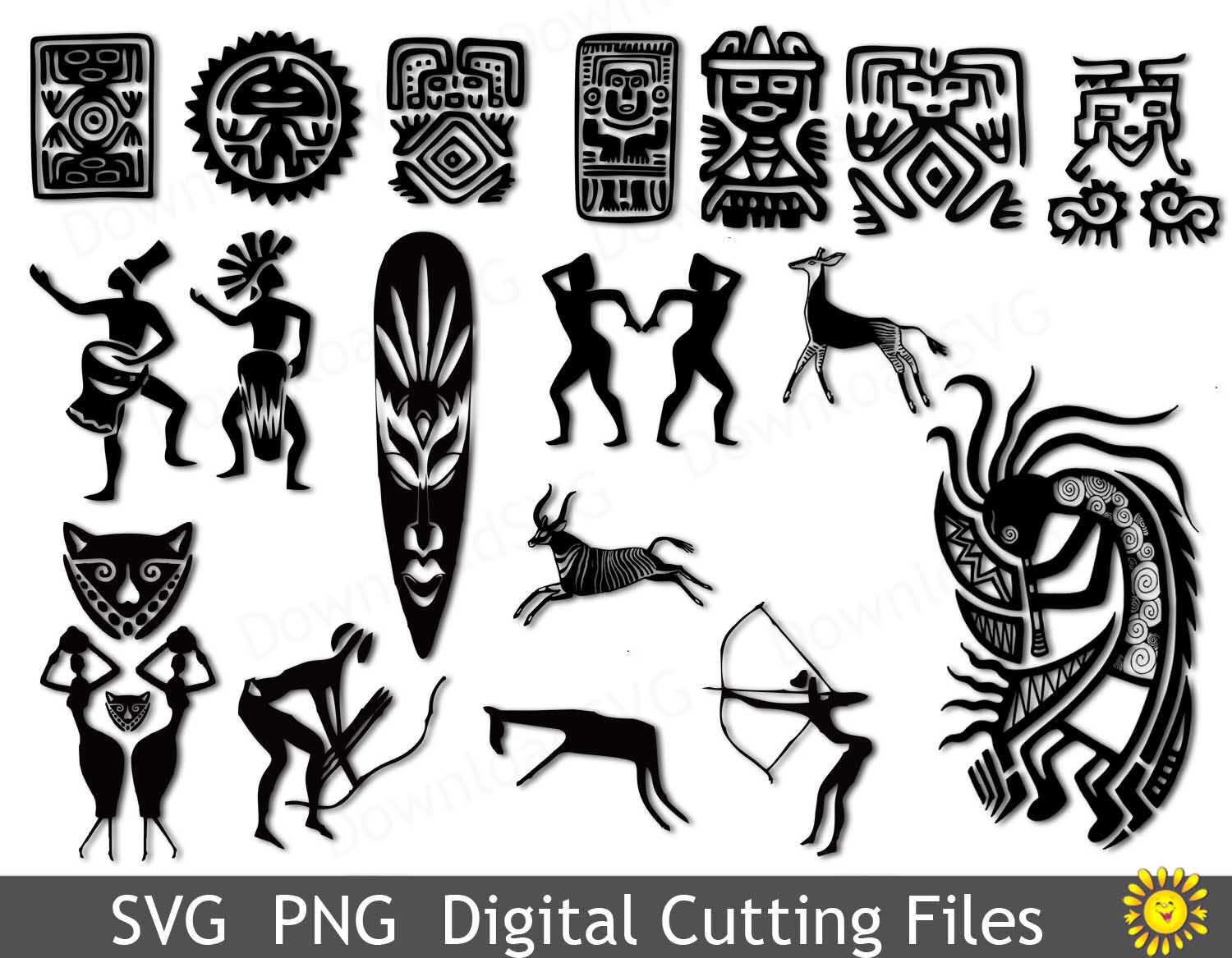 SVG Africa African Art Motifs Mask cutting file Vinyl Transfer | Etsy