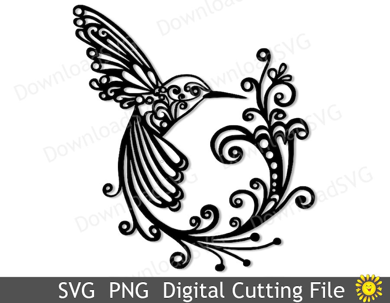 SVG PNG Cutting File Template Hummingbird Vector Decal Cricut - Etsy