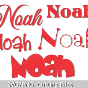 Noah Name SVG, PNG, Vector Cutting Files (digital Download) - Etsy