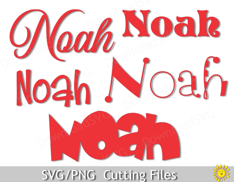 SVG PNG cutting files template Boy Name Noah Vector Decal | Etsy