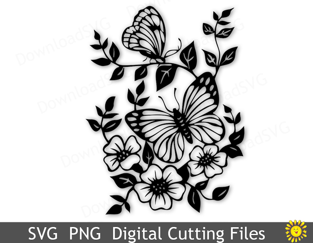 SVG Cutting File PNG Template Butterfly Design Vector Tattoo Vinyl ...