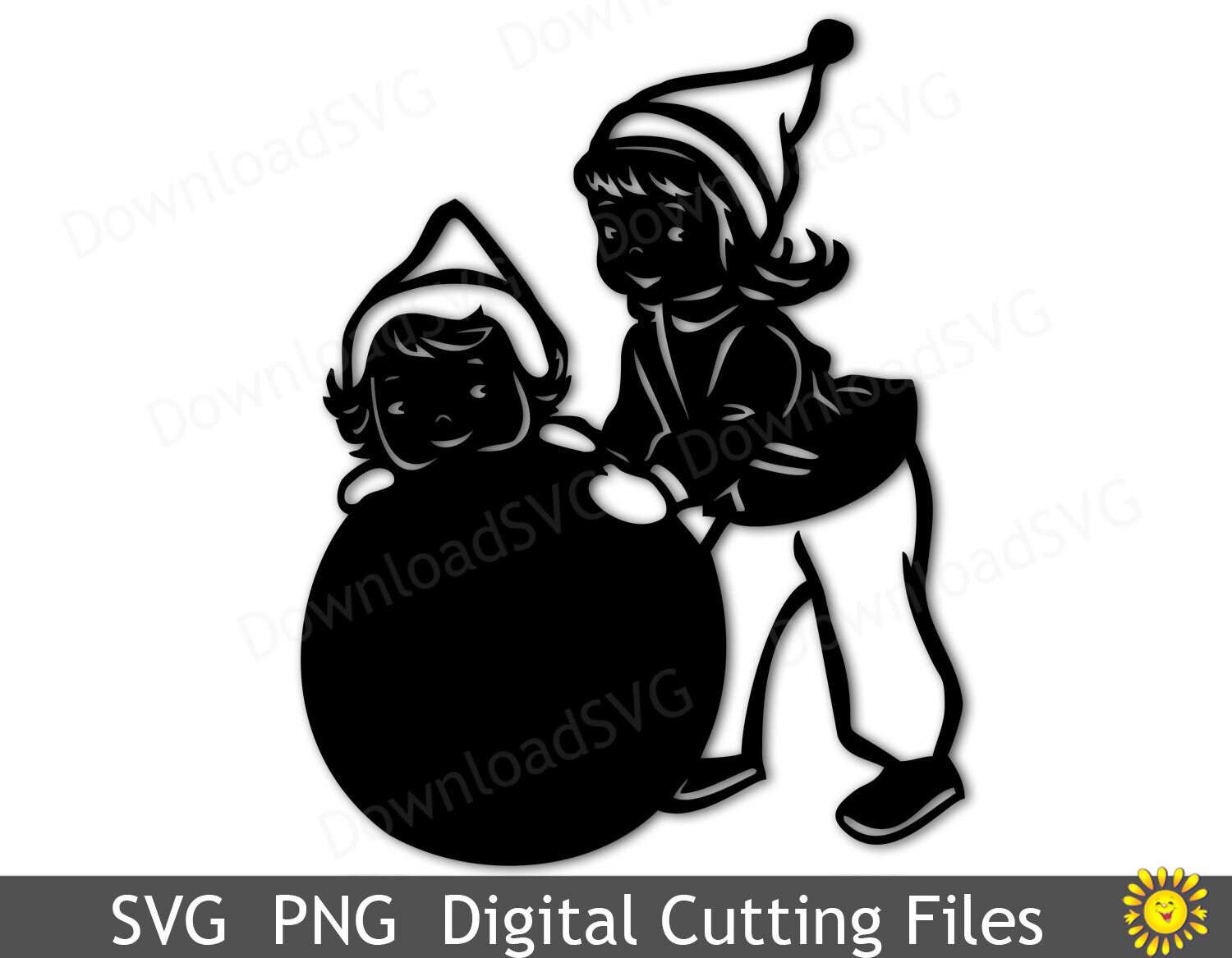 SVG Girls Snowball Cutting File for Vinyl Transfer Cricut - Etsy