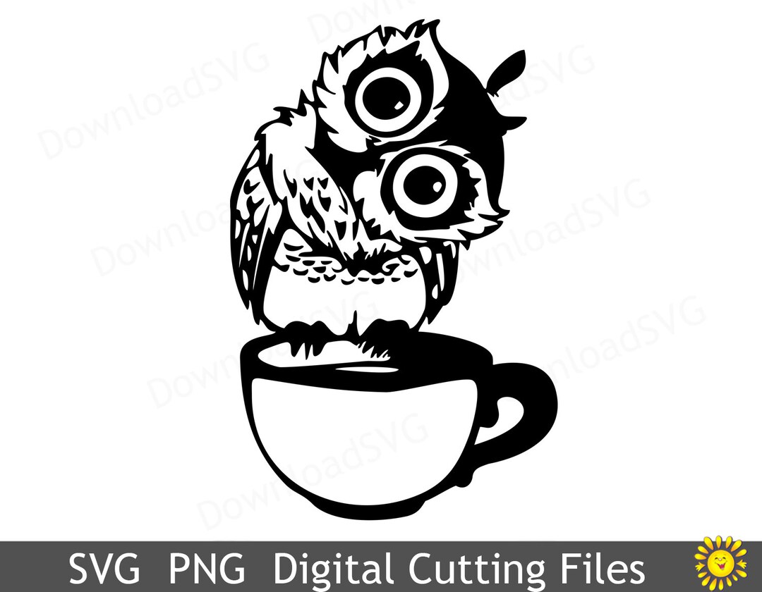 SVG OWL on Cup Cutting File for Vinyl Transfer Cricut Silhouette ...