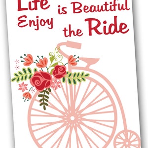 SVG PNG Printable Digital Files Templates Quote Life is Beautiful Enjoy ...