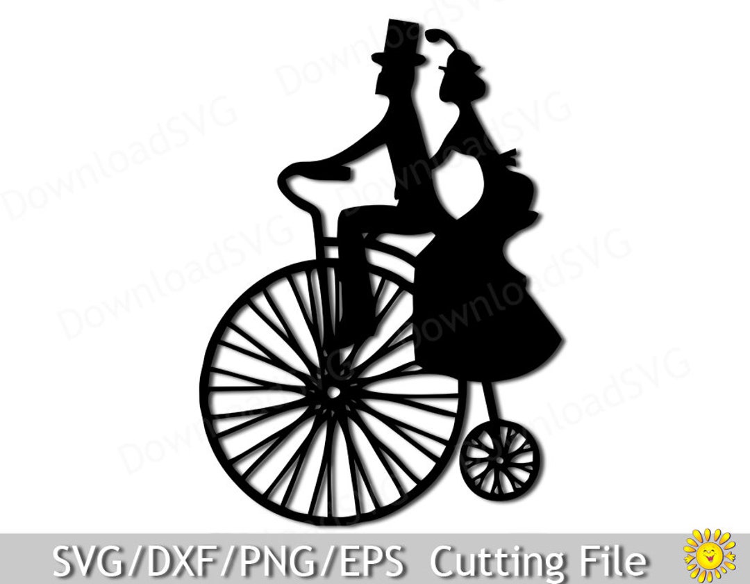 Fichier de coupe SVG vélo vintage : Silhouette, Cricut (téléchargement ...