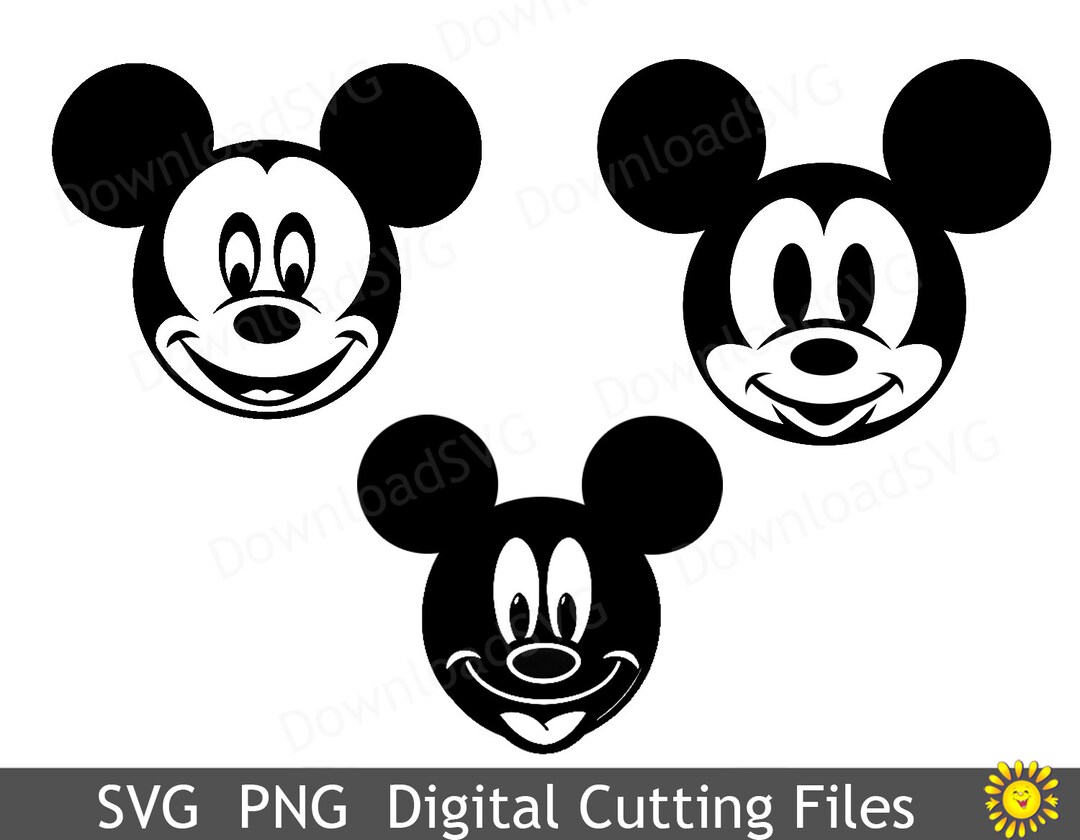 SVG PNG Cutting Files 3 Mickey Mouse Icons Template for Cricut ...