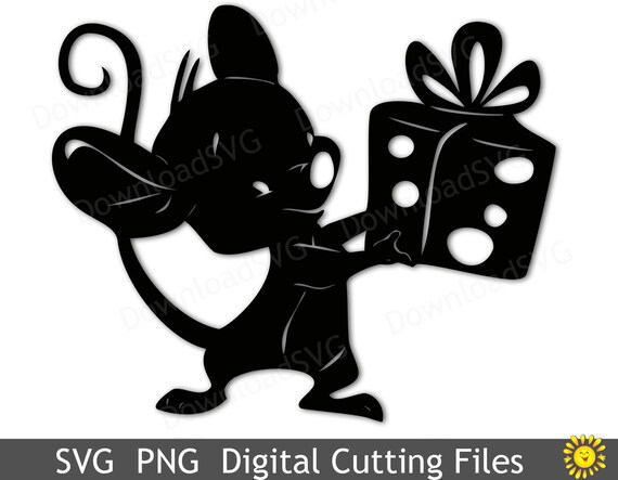 SVG Mouse With Chees Cutting File for Vinyl Transfer Cricut | Etsy