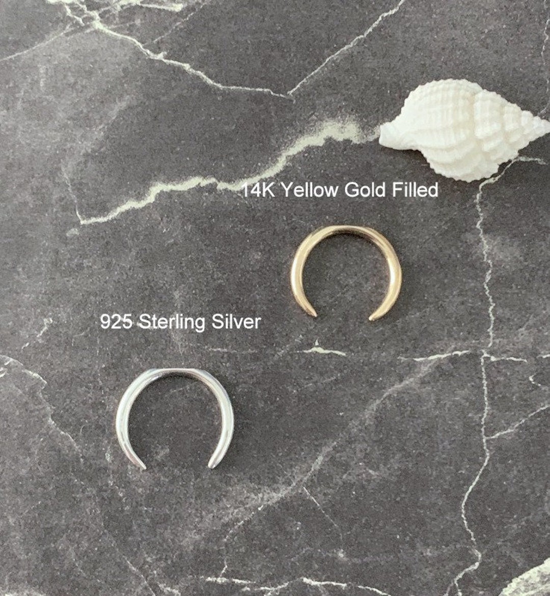 14g Septum Horseshoe-buffalo Horn Jewelry- 16g Buffalo Horn Septum- 14K ...