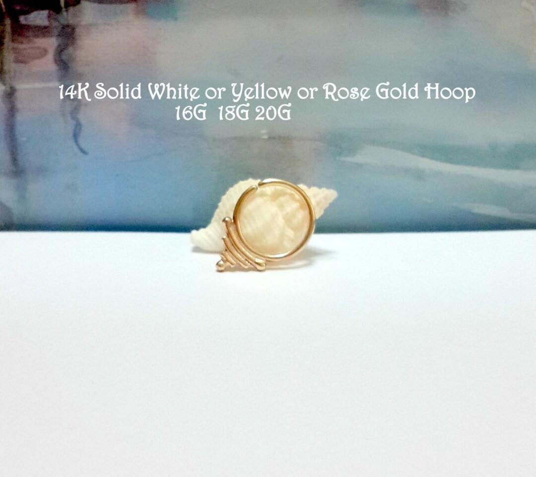 14K Solid Gold Triple Line Septum Ring - 16g 18g 20g - Etsy