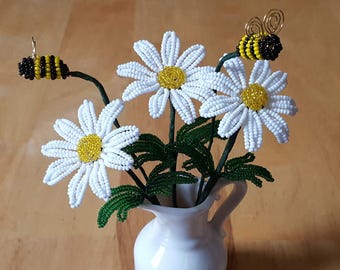 PDF Tutorial and Pattern for A Beaded Daisy, French Beading PDF ...