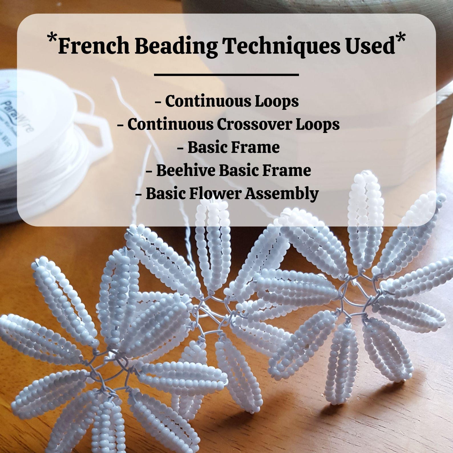 PDF Tutorial and Pattern for A Beaded Daisy, French Beading PDF ...