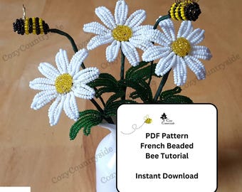 PDF Tutorial and Pattern for A Beaded Daisy, French Beading PDF ...