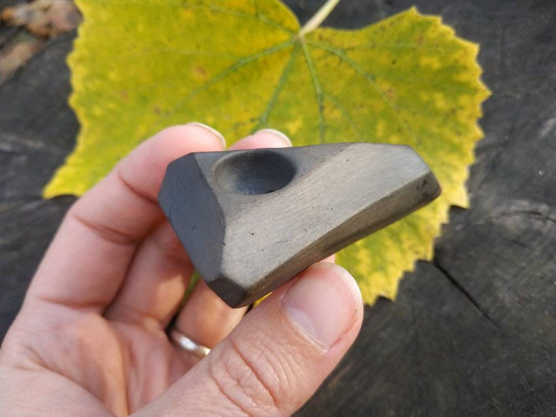 Black ceramic smoking pipe. Elegant faceted pipe. Small pipe | Etsy