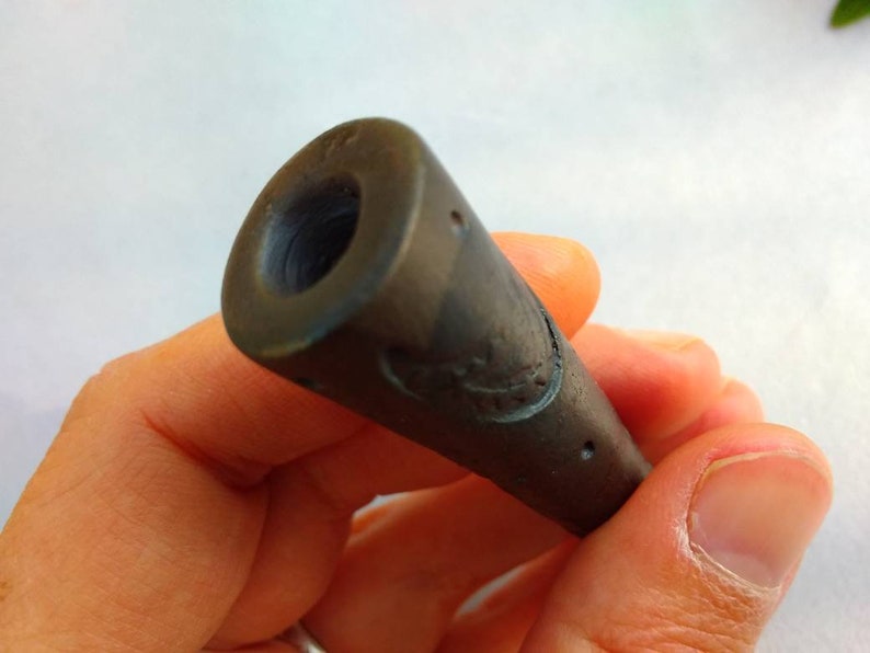 One-hitter Pipe. Small Black Ceramic Chillum With Paisley | Etsy