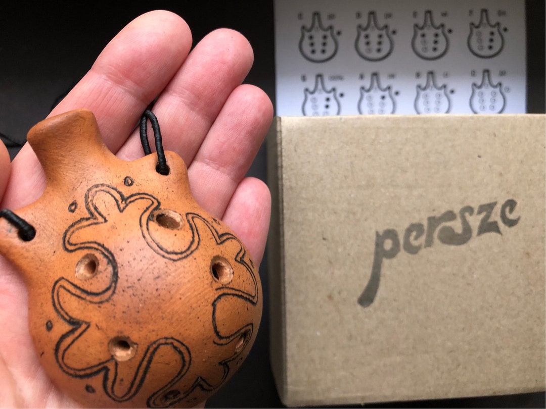 Ocarina Pendant Ocarina Ceramic Musical Instrument Floral Motifs Folk ...